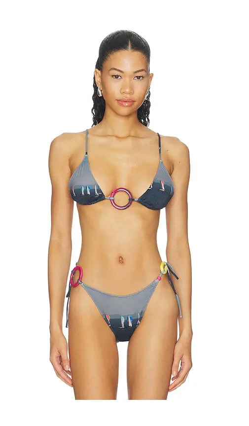 YELLOW THE LABEL X Sade Charm Bikini Top - Sails