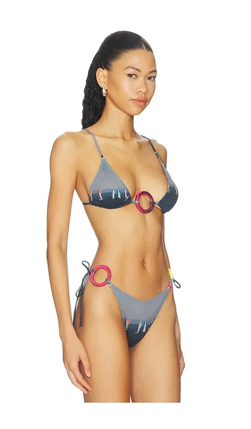 YELLOW THE LABEL X Sade Charm Bikini Top In Slate
