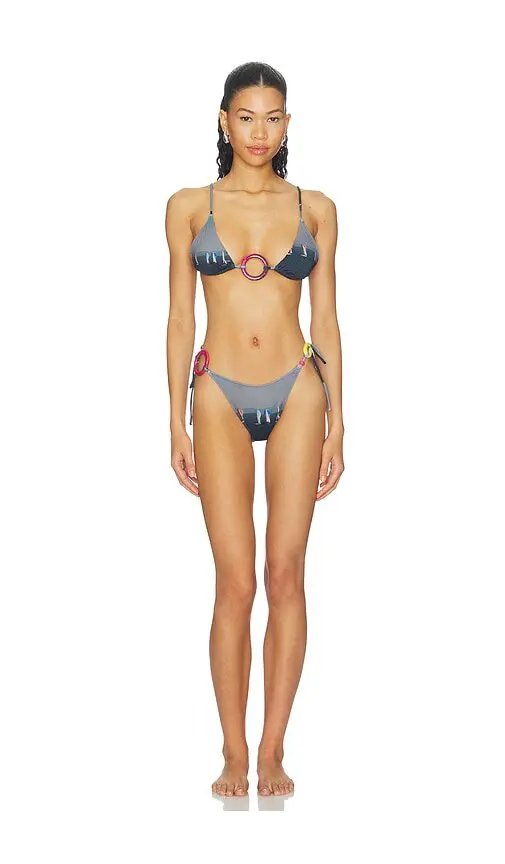 YELLOW THE LABEL X Sade Charm Bikini Top In Slate