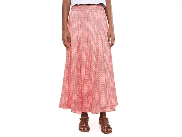Vince Camuto Printed A-line Midi Skirt - Red