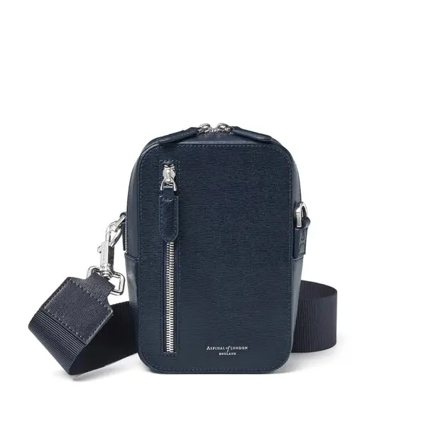 ASPINAL OF LONDON Reporter North South Bag In Forest Saffiano - Navy
