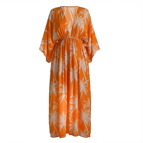 COCO RIKO IBIZA Frances Maxi Kaftan - Orange/gold/yellow