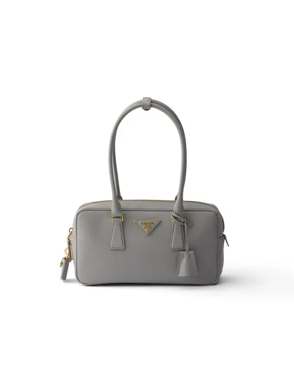 Prada Small Saffiano Leather Top-handle Bag - Cloudy Gray