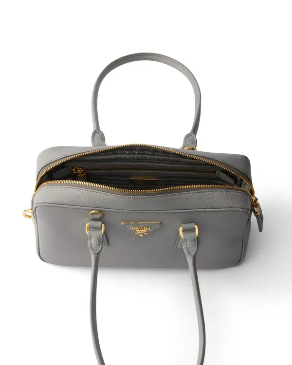 Prada Small Saffiano Leather Top-handle Bag - Cloudy Gray