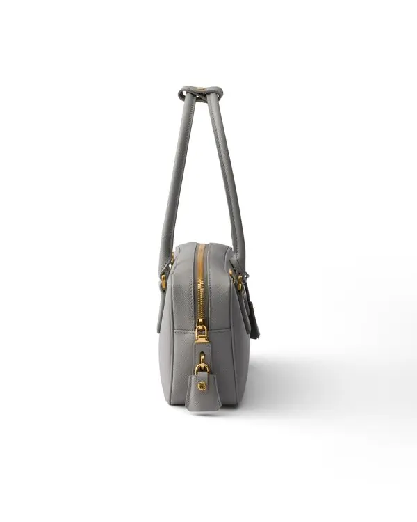 Prada Small Saffiano Leather Top-handle Bag - Cloudy Gray
