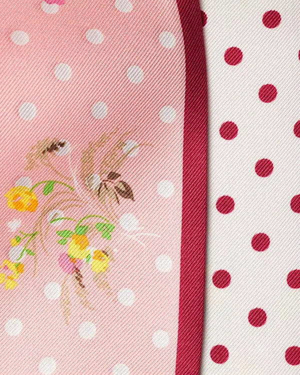 Prada Printed Silk Twill Skinny Scarf - Pink/sand