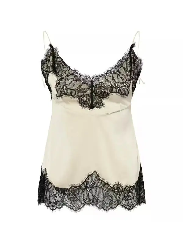 GESTUZ Lace-trim Camisole - Neutrals