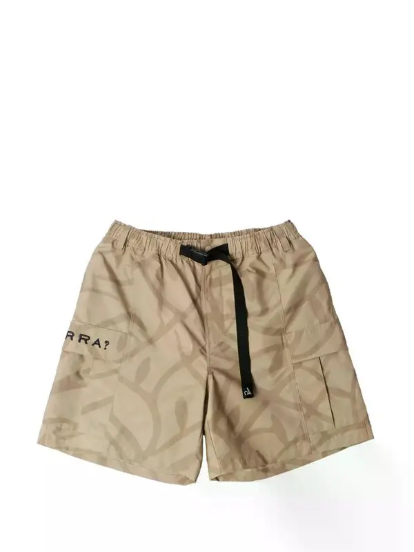 PARRA Abstract Print Cargo Shorts - Neutrals