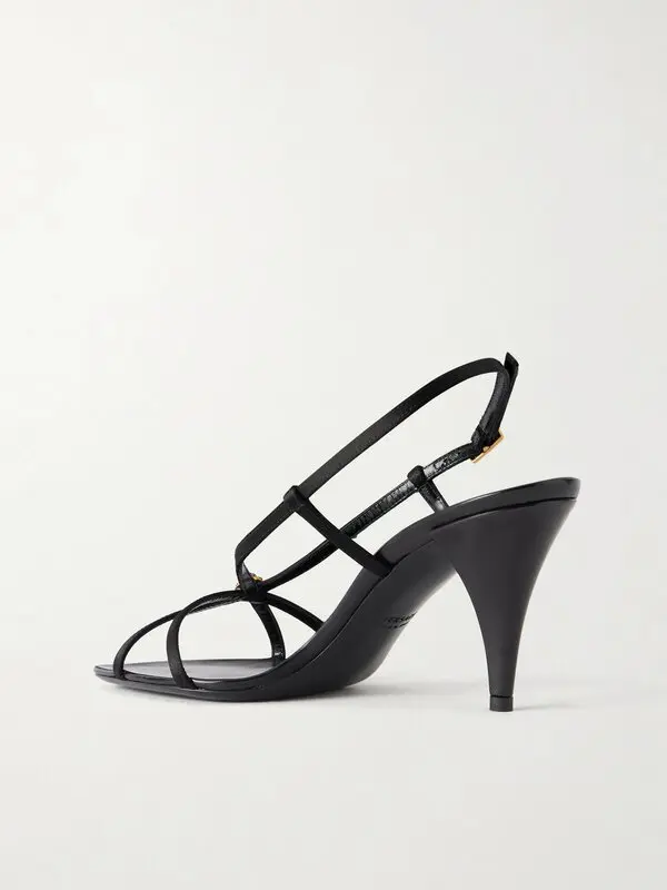Versace Satin Medusa Embellished Stiletto Sandals - Black