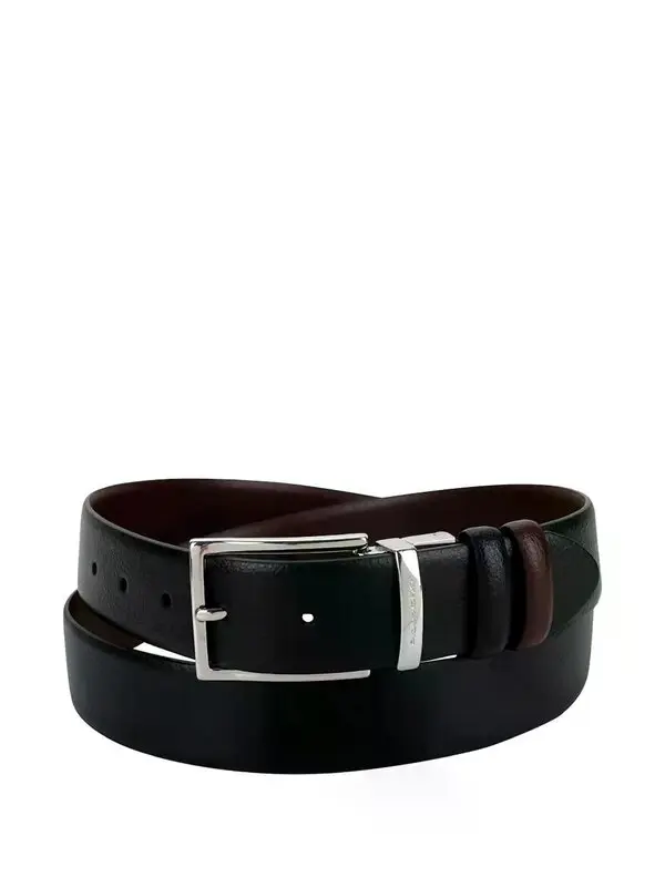 PIQUADRO Reversible Grained-texture Leather Belt - Black