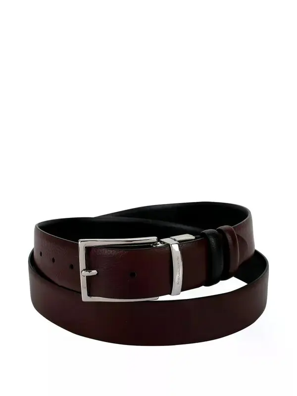 PIQUADRO Reversible Grained-texture Leather Belt