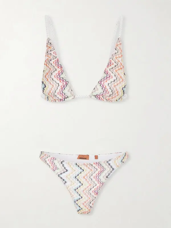 Missoni Striped Metallic Triangle Bikini - Multi