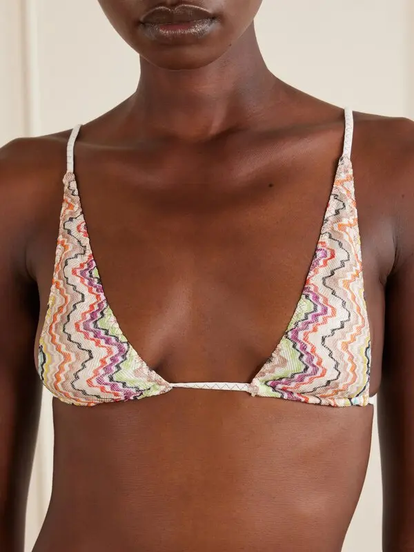 Missoni Striped Metallic Triangle Bikini - Multi
