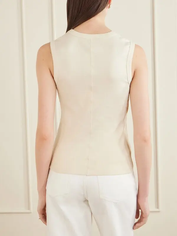 FLORE FLORE Dewi Organic Cotton V-neck Tank - Neutrals