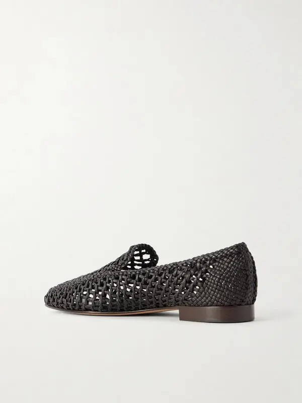 Le Monde Beryl Woven Leather Loafers