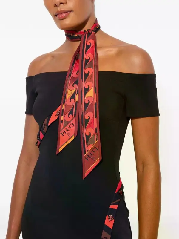 Emilio Pucci Mixed-print Silk Twill Scarf - Red