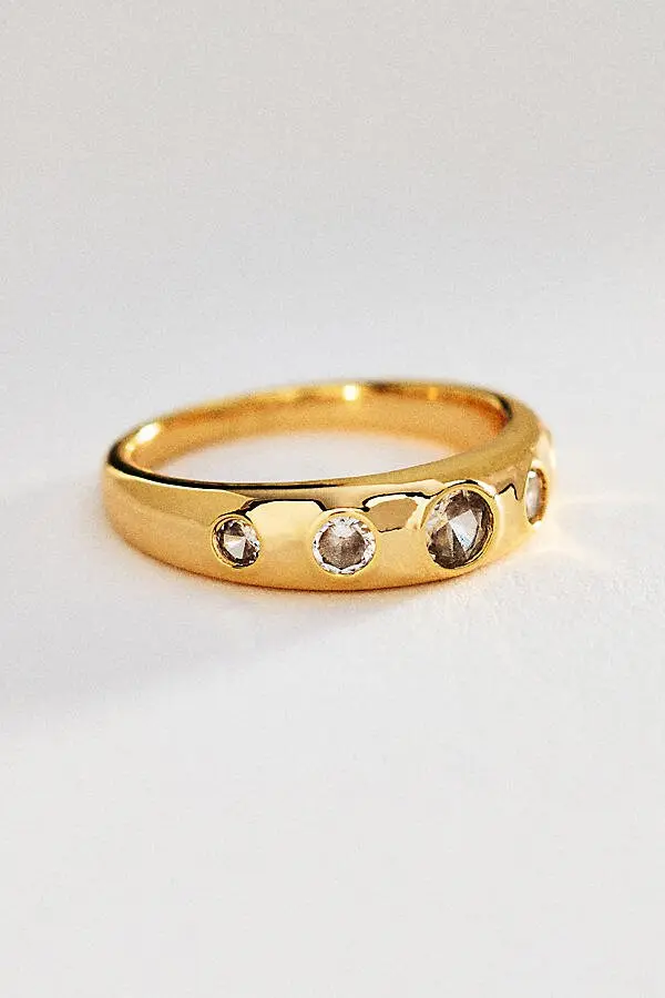 Anthropologie Multi-crystal Stacking Ring - Clear