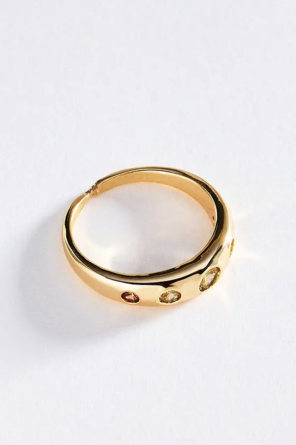 Anthropologie Multi-crystal Stacking Ring - Honey