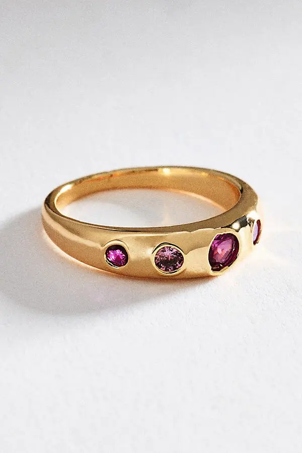 Anthropologie Multi-crystal Stacking Ring - Red