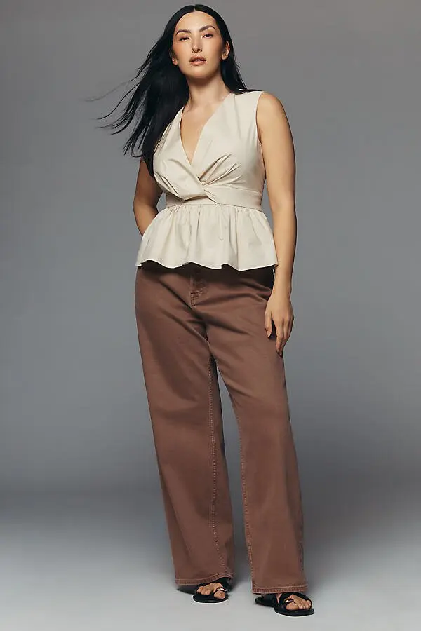 HUTCH Strapless Peplum Top - Cream