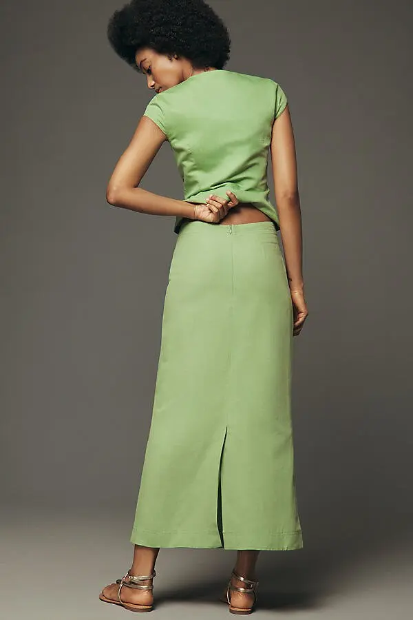ALIGNE Mia Linen Maxi Skirt - Apple