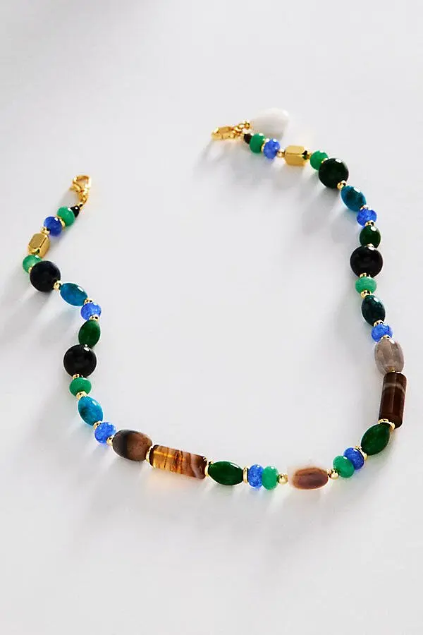 BRACHA Lagoon Necklace - Blue Pattern