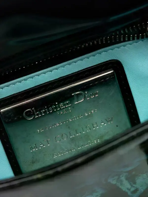 Dior Limited Edition Mat Collingshaw Lady Art Mini Calfskin Satchel - Black