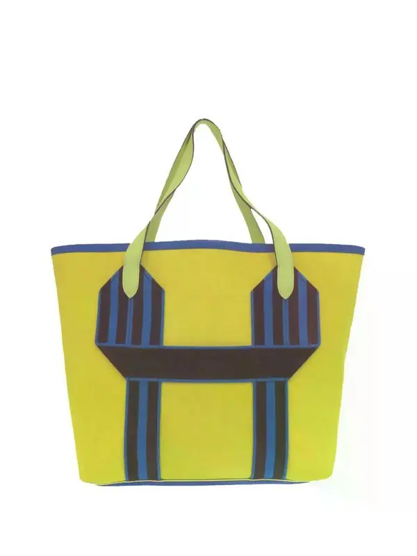 Hermès Toile And Clemence Tote Bag