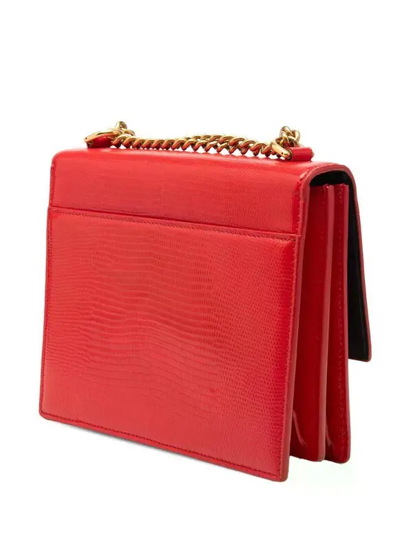 Balenciaga Embossed Patent Sharp S Chain Shoulder Bag - Red