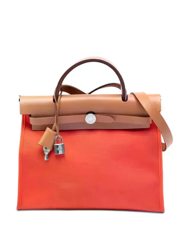 Hermès 2016 Toile Herbag Zip 31 Satchel - Orange