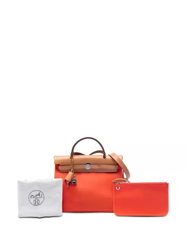 Hermès 2016 Toile Herbag Zip 31 Satchel - Orange