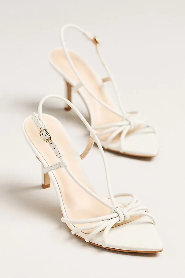 Maeve Strappy Pointed-toe Heels - Cream