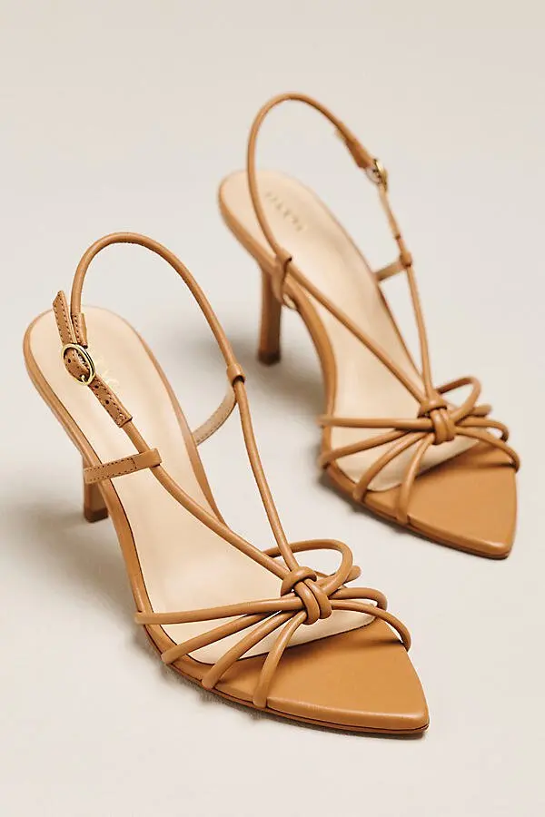 Maeve Strappy Pointed-toe Heels - Tan