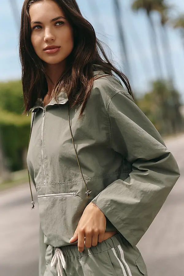 Donni. Nylon Pullover Anorak Jacket - Sage
