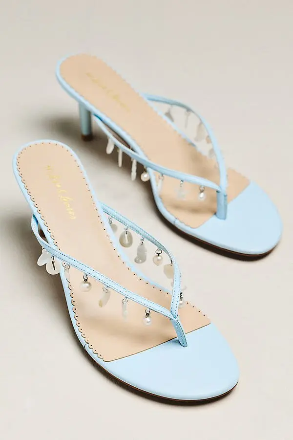 For Love & Lemons Sailor Charm Heeled Flip-flop Sandals