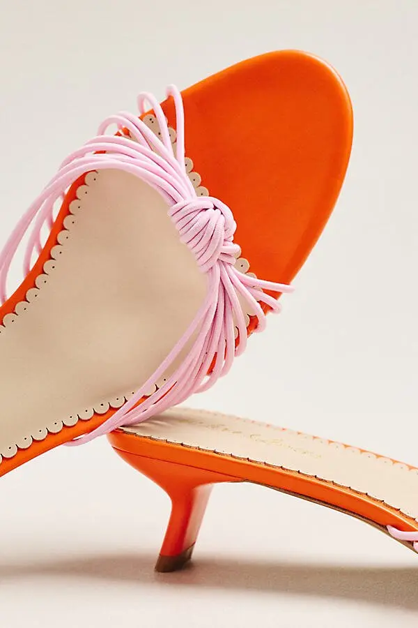 For Love & Lemons Cleo Colorblock Kitten Heel Sandals