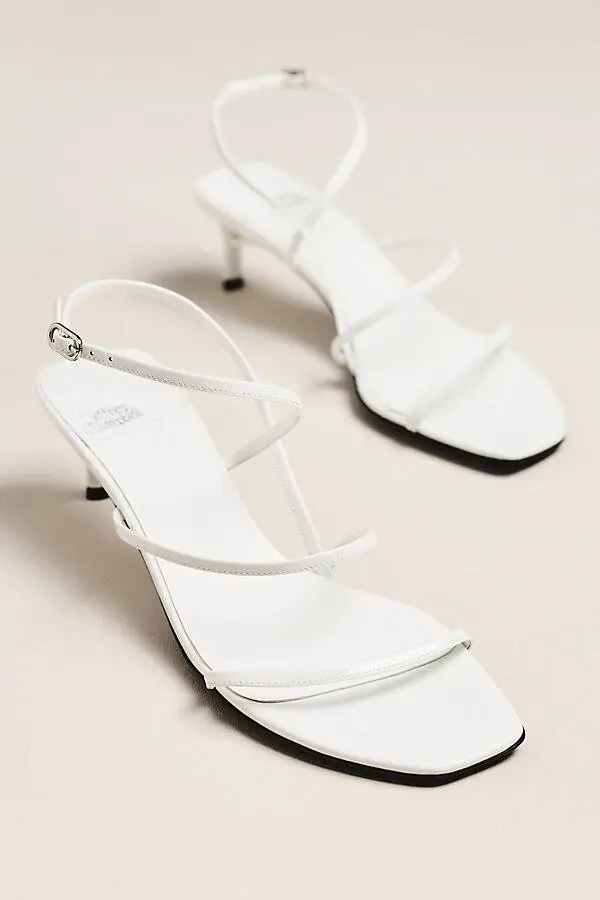 Jeffrey Campbell Halcyon Strappy Kitten Heels - White Patent