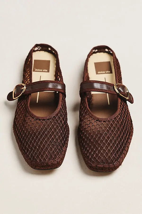 Dolce Vita Milie Mesh Mary Janes - Chocolate