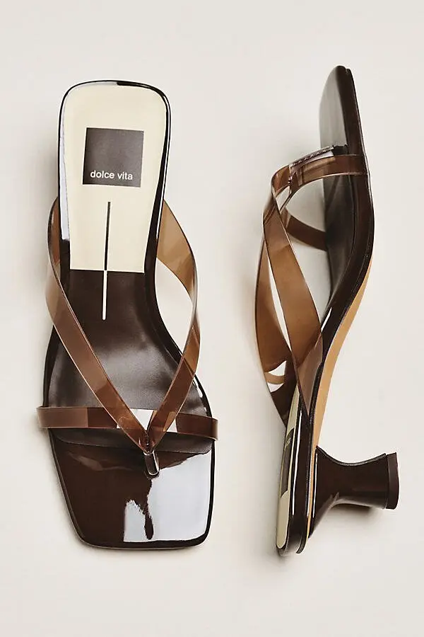 Dolce Vita Brevel Jelly Flip-flop Heeled Sandals - Dark Brown