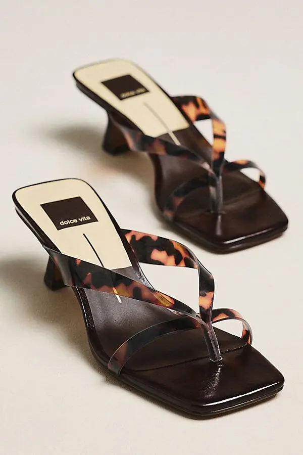 Dolce Vita Brevel Jelly Flip-flop Heeled Sandals - Tortoise