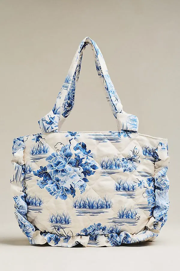 Agua Bendita Ambroise Quilted Ruffle Tote Bag