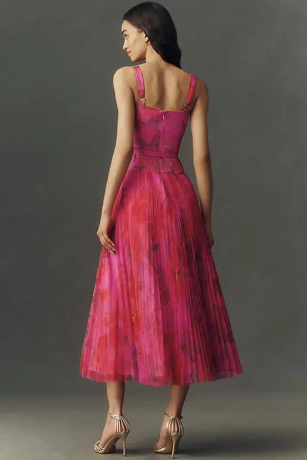 HUTCH Belted Bustier Maxi Dress