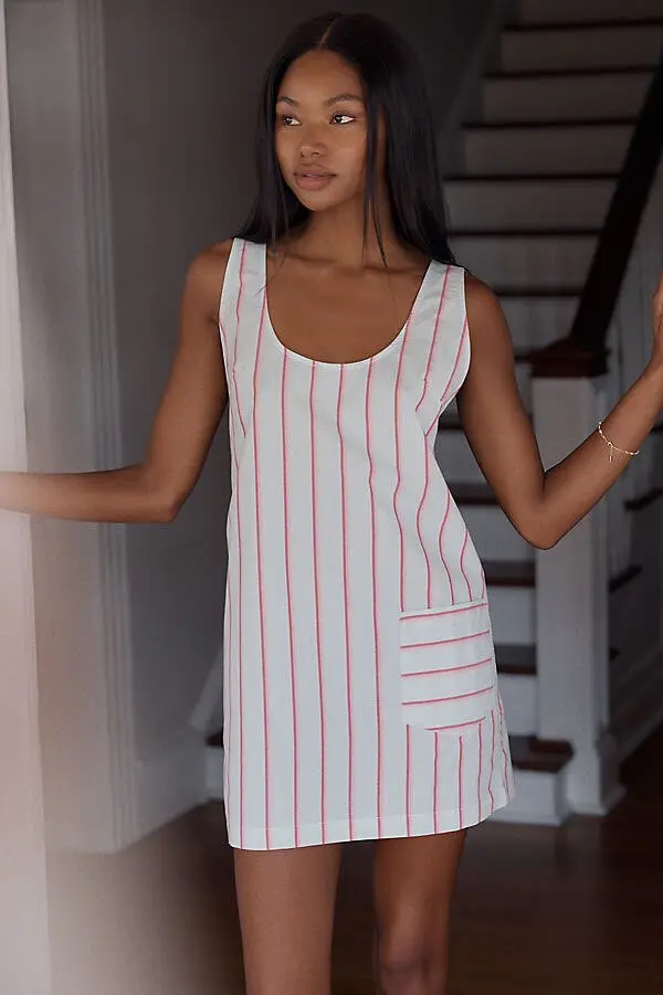 LYREBIRD Cotton Scoop-neck Shift Dress - Sky