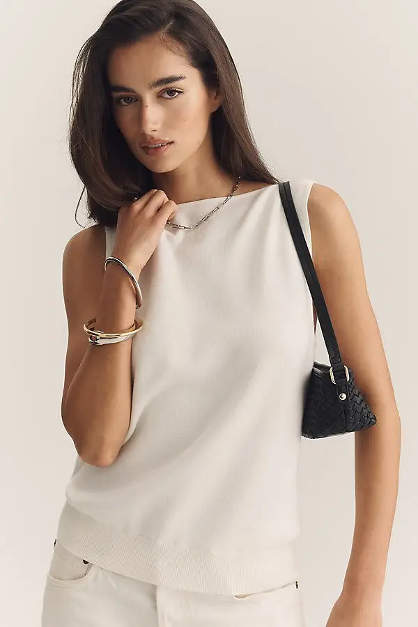 Maeve Cowl Back Knit Tank Top