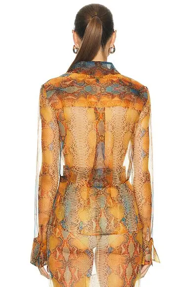 LAQUAN SMITH Pleated Front Long Sleeve Blouse