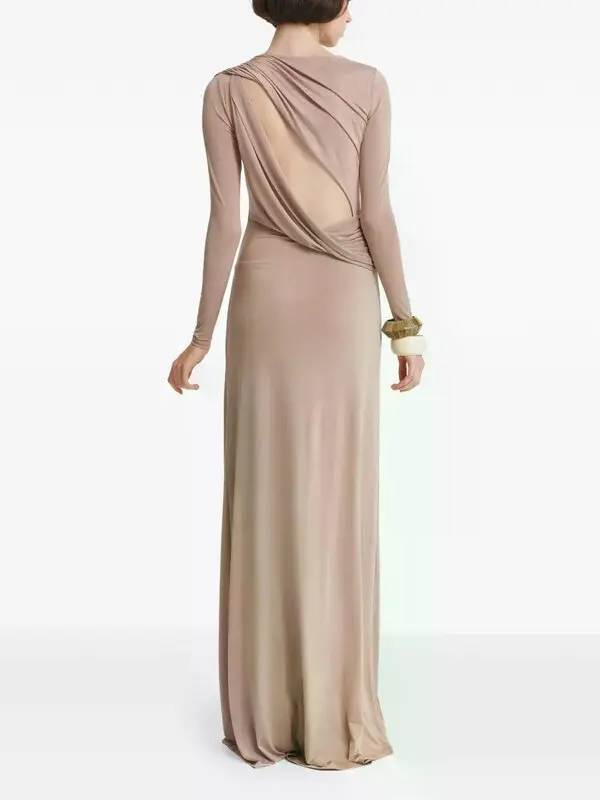 2310 STUDIO Ruched Open-back Maxi Dress