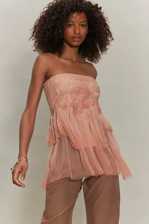 NIGEL PRESTON Rose Fairy Tube Top - Pink