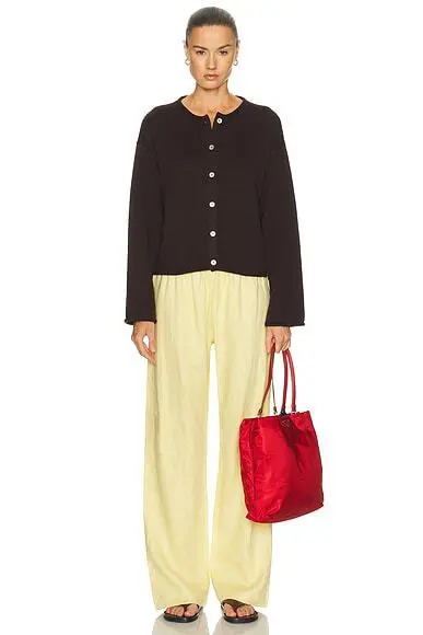 Donni. Cotton Knit Roll Cardigan