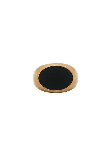 Dries Van Noten Gold-tone Brass Ring With Stone - Black