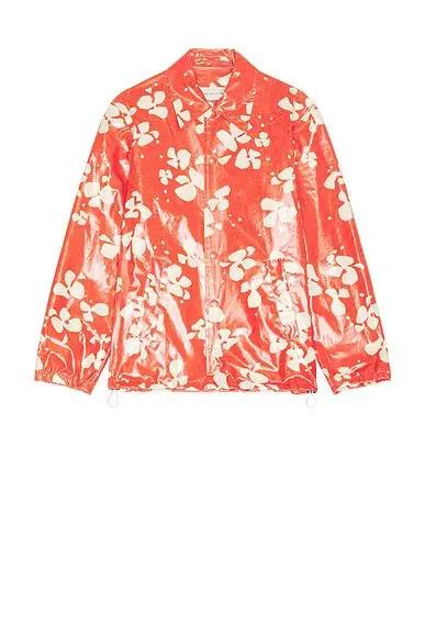 Dries Van Noten Floral Print Coated Linen Jacket